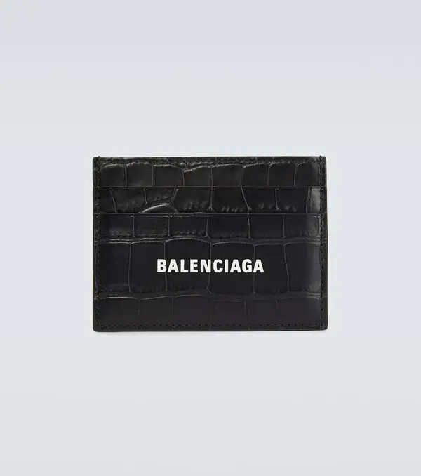 Balenciaga Cash Cardholder With Logo - Black