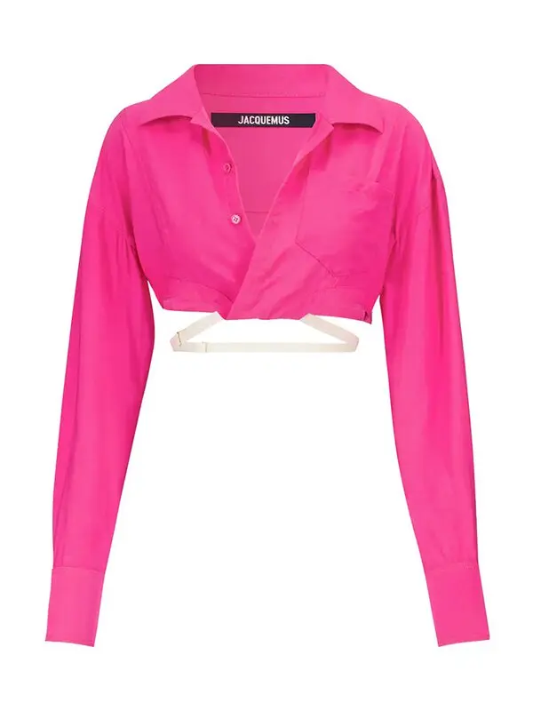 Jacquemus La Chemise Laurier Cropped Shirt - Pink