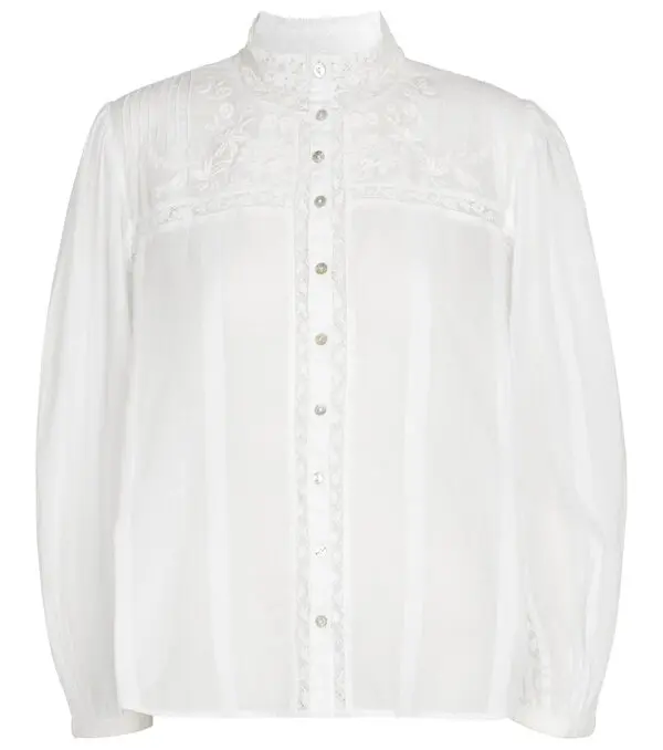 LoveShackFancy Ronda Cotton Blouse