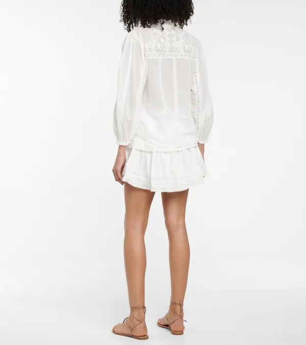 LoveShackFancy Ronda Cotton Blouse