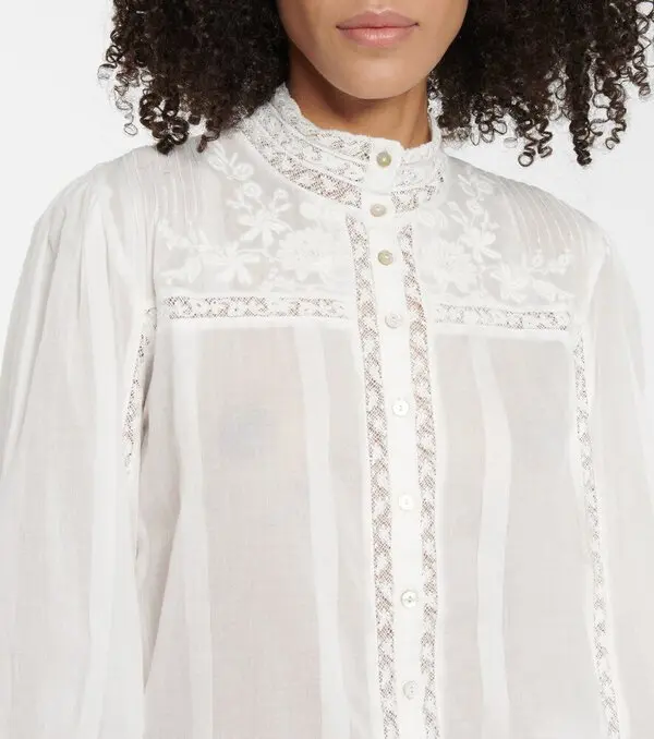 LoveShackFancy Ronda Cotton Blouse