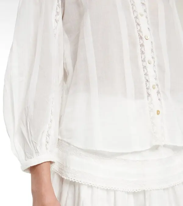 LoveShackFancy Ronda Cotton Blouse