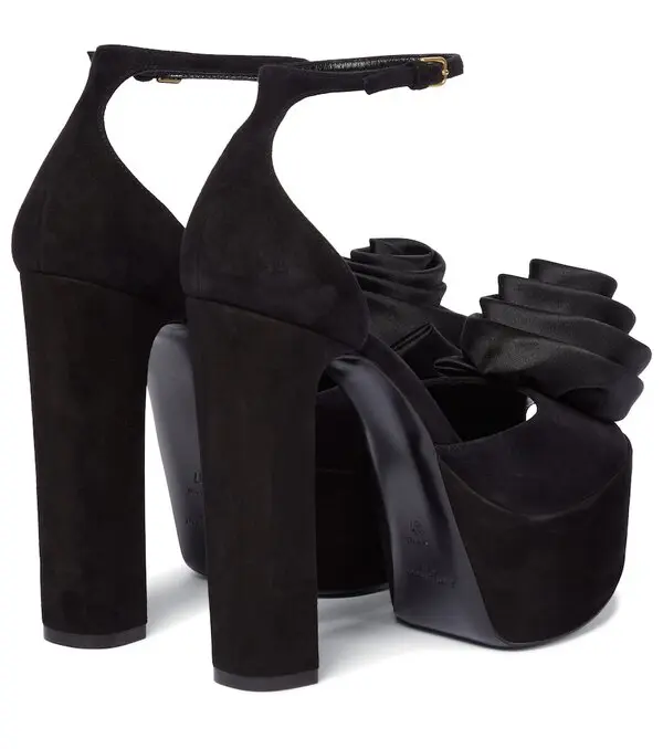 Saint Laurent Jodie Suede Platform Sandals
