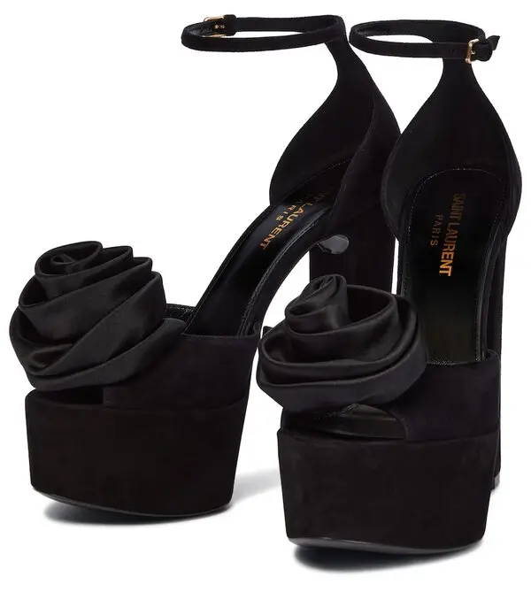 Saint Laurent Jodie Suede Platform Sandals