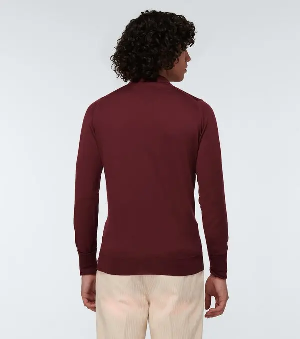 John Smedley Cotswold Long-Sleeved Polo Shirt In Red - 30% Off