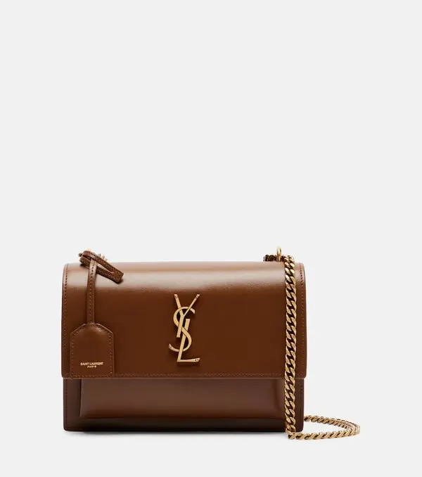 Saint Laurent Sunset Medium Leather Shoulder Bag - Brown