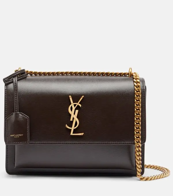 Saint Laurent Sunset Medium Leather Shoulder Bag - Brown