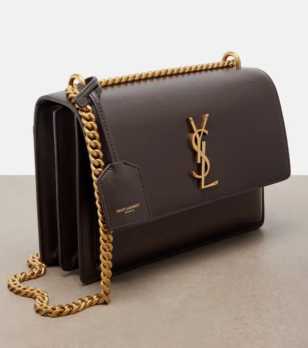 Saint Laurent Sunset Medium Leather Shoulder Bag - Brown