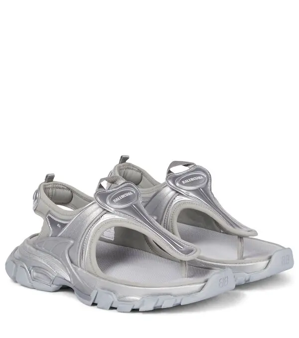 Balenciaga Track Sandals In Silver - 40% Off | Editorialist