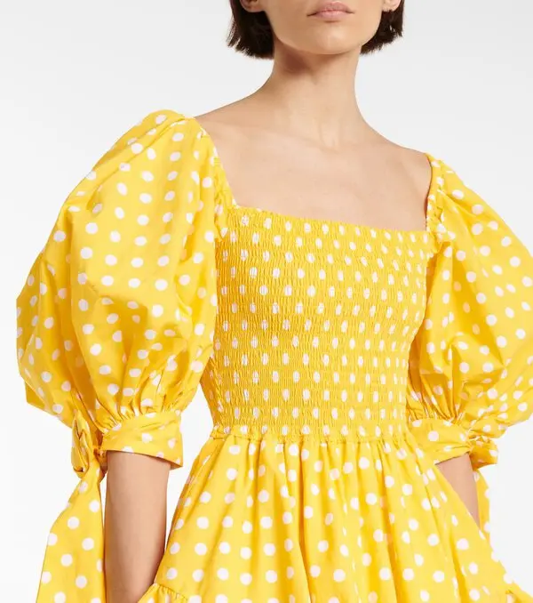 caroline constas brown polka dot dress Second Glance Olga Criss-Cross Back Midi Dress Polka Dot Brown main image 1