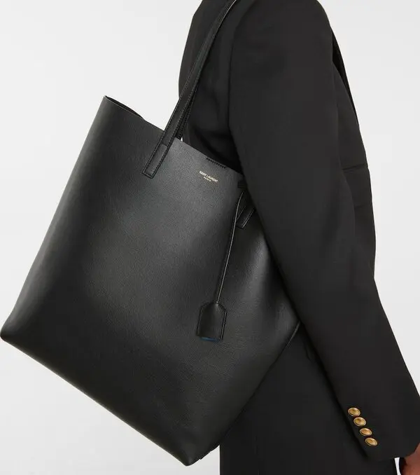 Saint Laurent Shopping N/s Leather Tote Bag