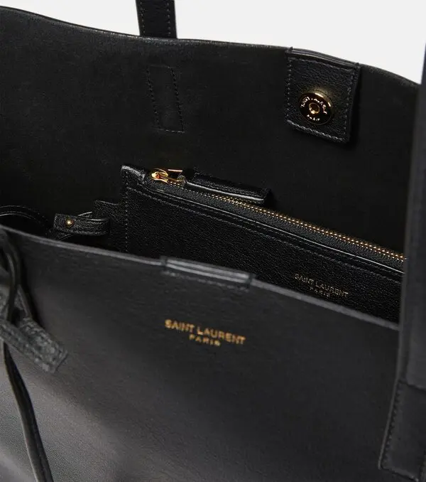 Saint Laurent Shopping N/s Leather Tote Bag