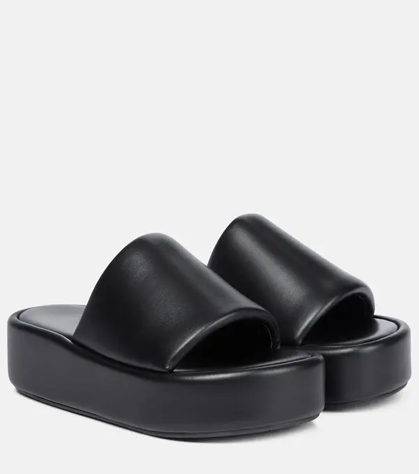 Balenciaga Rise Leather Platform Slides