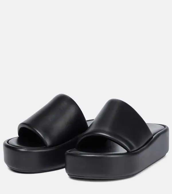 Balenciaga Rise Leather Platform Slides