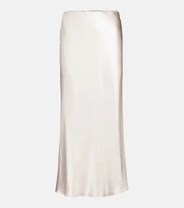 Dorothee Schumacher Sense Of Shine Silk Satin Midi Skirt - White