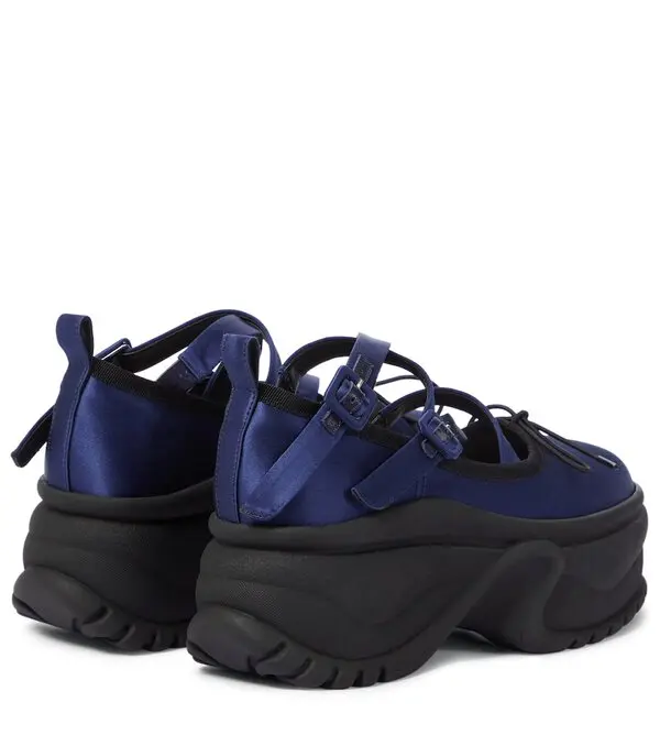 Simone Rocha Satin Platform Ballet Flats