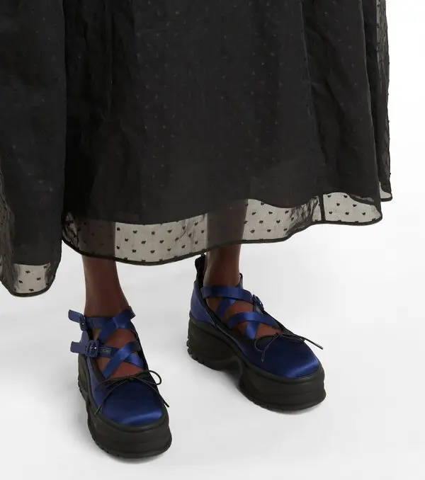 Simone Rocha Satin Platform Ballet Flats