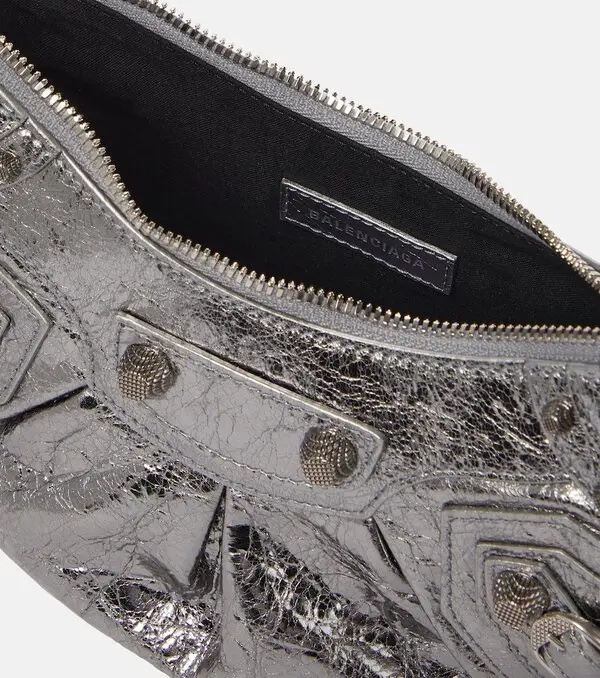 Balenciaga Le Cagole Xs Leather Shoulder Bag - Silver