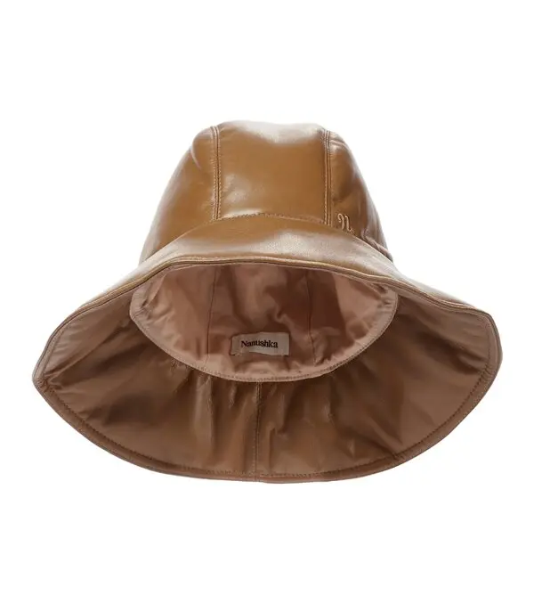 Nanushka Cameron Faux Leather Bucket Hat In Brown - 60% Off  display picture 1