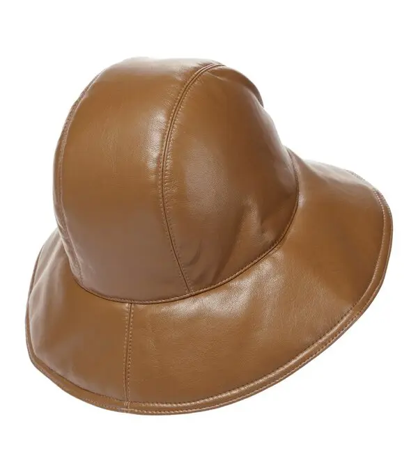 Nanushka Cameron Vegan Leather Bucket Hat Nanushka Vegan Leather Cameron Bucket Hat - Brown | Garmentory main image 4
