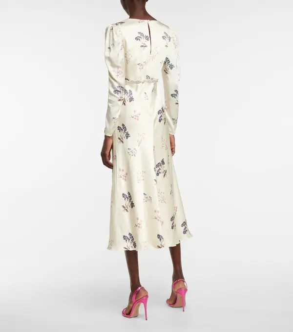 Self-Portrait Floral Crystal-Embellished Midi Dress In White - 40% Off |  Editorialist