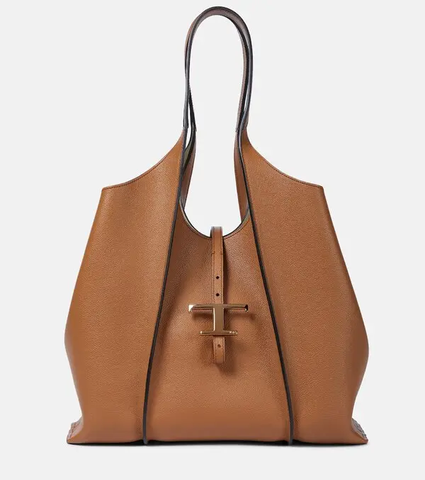 TOD'S Timeless Medium Leather Tote - Brown