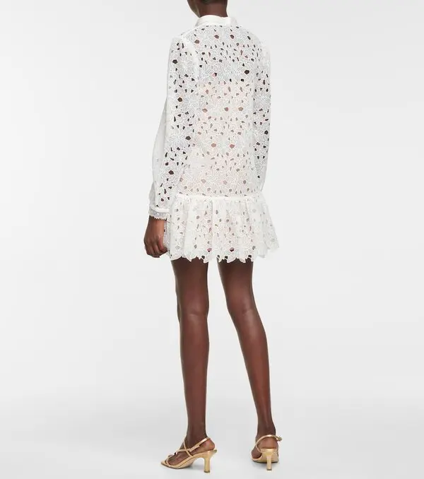 Self-Portrait Guipure Lace Minidress In White - 30% Off | Editorialist