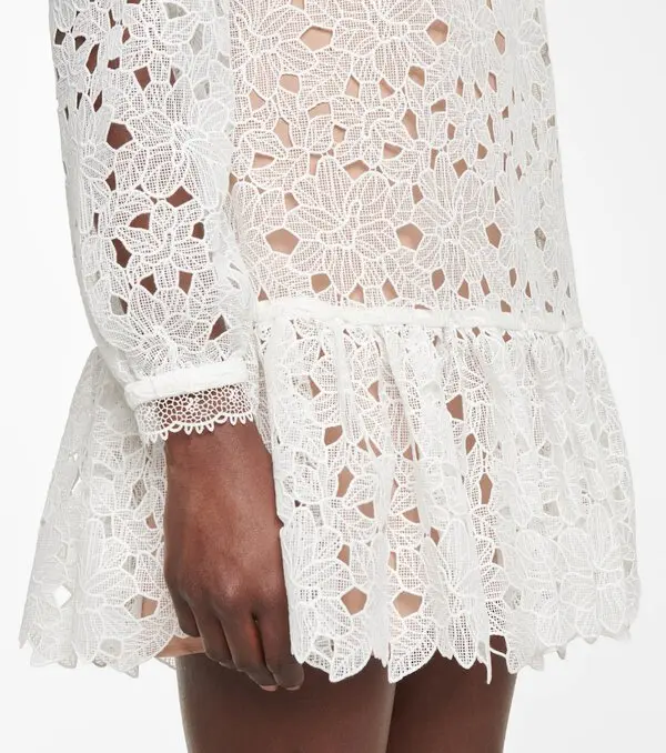 Self-Portrait Guipure Lace Minidress In White - 30% Off | Editorialist