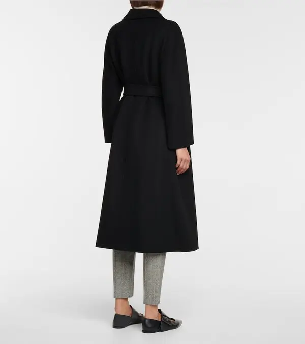 Max Mara Esturia Belted Virgin Wool Coat - Black