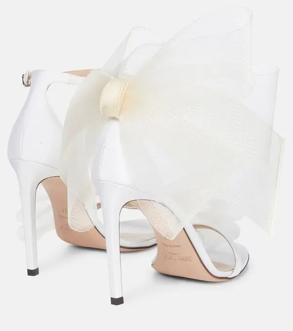 JIMMY CHOO Aveline 100 Bow-trimmed Sandals