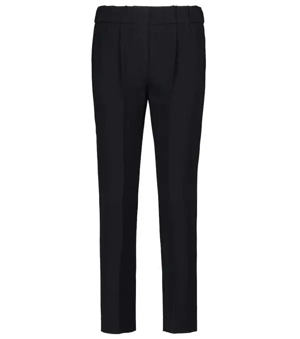 Brunello Cucinelli High-rise Silk-blend Pants