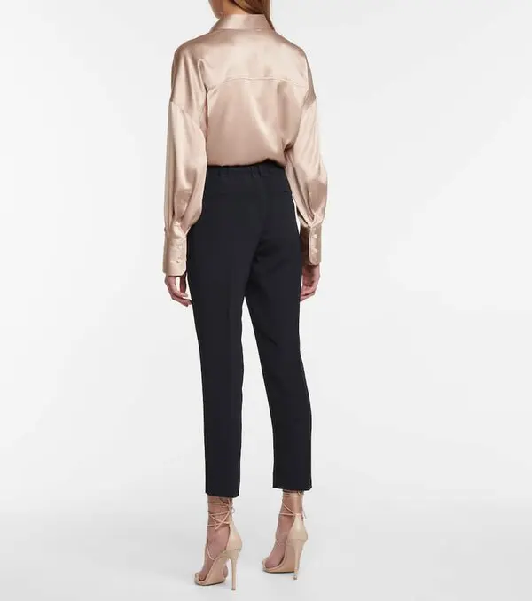 Brunello Cucinelli High-rise Silk-blend Pants
