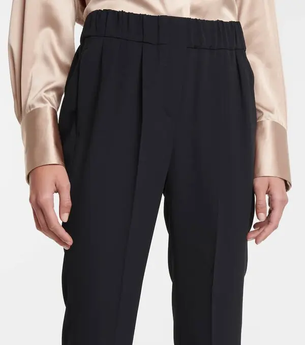 Brunello Cucinelli High-rise Silk-blend Pants