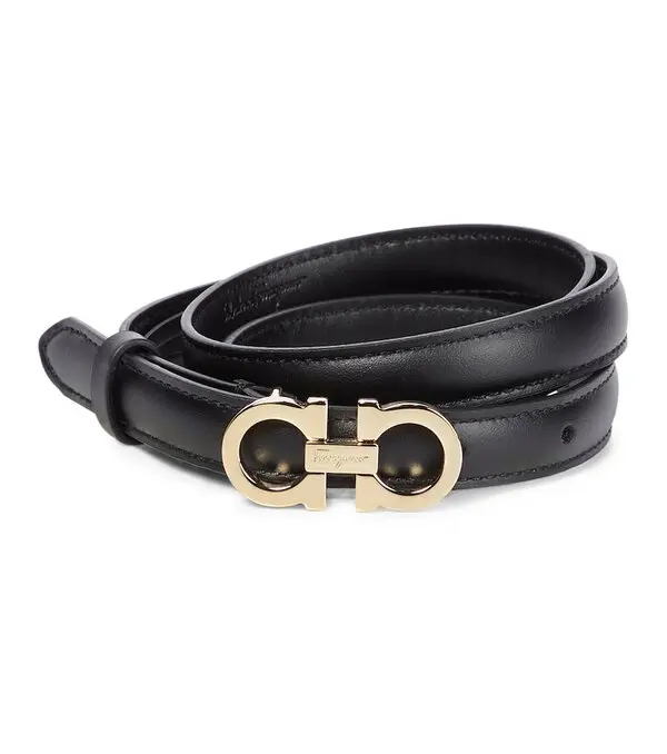 FERRAGAMO Gancini Leather Belt - Black