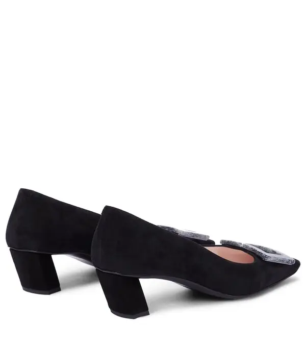 ROGER VIVIER Belle Vivier 45 Suede Pumps - Black