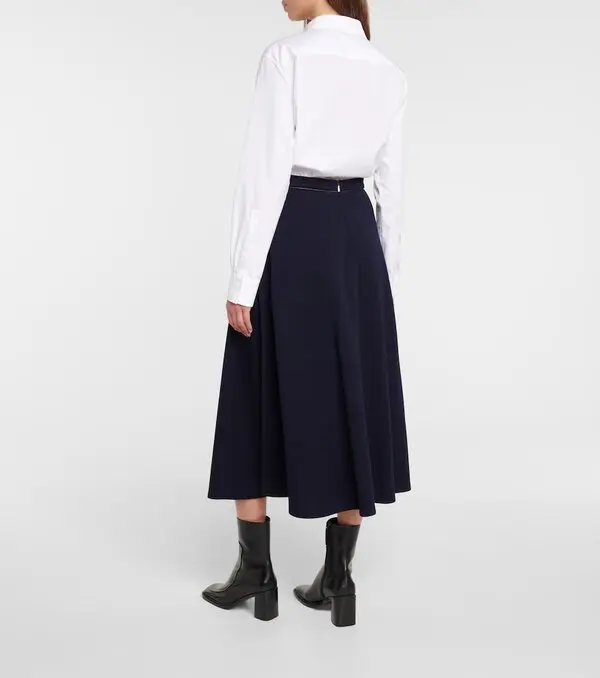 Max Mara Douglas Wool Jersey Midi Skirt