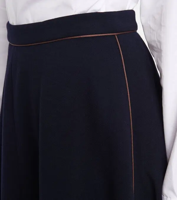 Max Mara Douglas Wool Jersey Midi Skirt