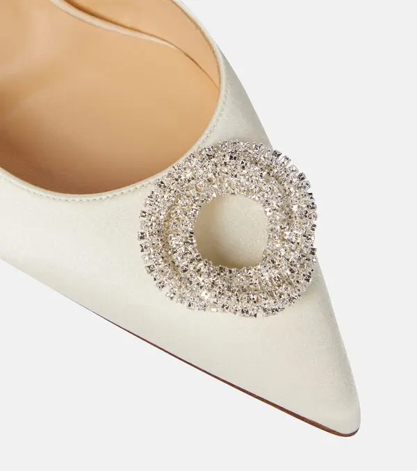 Magda Butrym Crystal-embellished Satin Pumps - White
