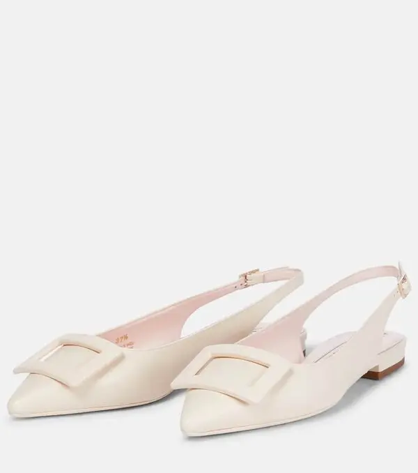 ROGER VIVIER Gommettine Leather Slingback Flats