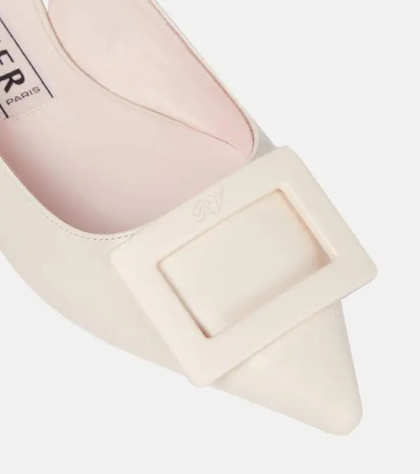 ROGER VIVIER Gommettine Leather Slingback Flats