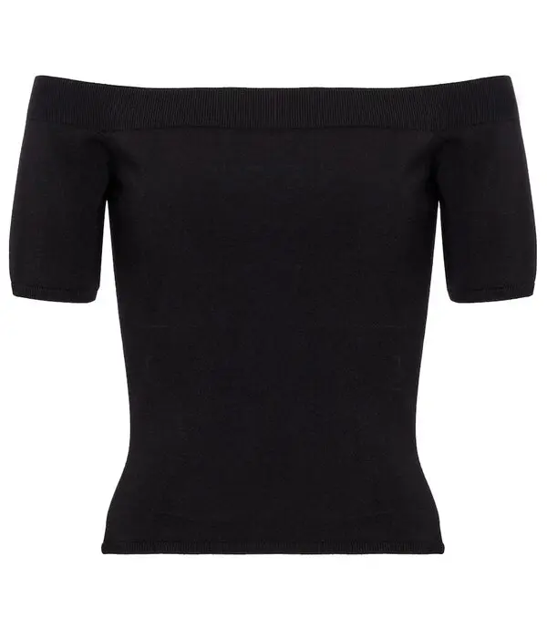Alexander McQueen Off-shoulder Top - Black