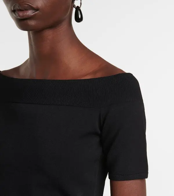 Alexander McQueen Off-shoulder Top - Black