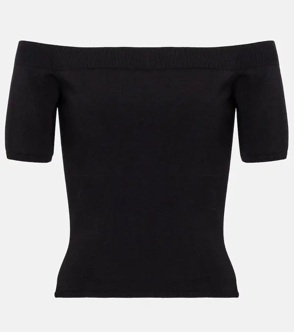 Alexander McQueen Off-shoulder Top - Black