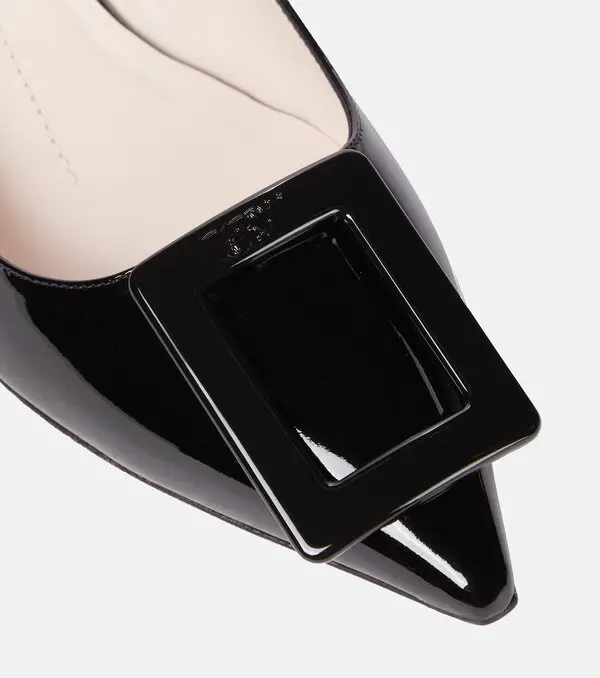 ROGER VIVIER Virgule Leather Slingback Pumps - Black