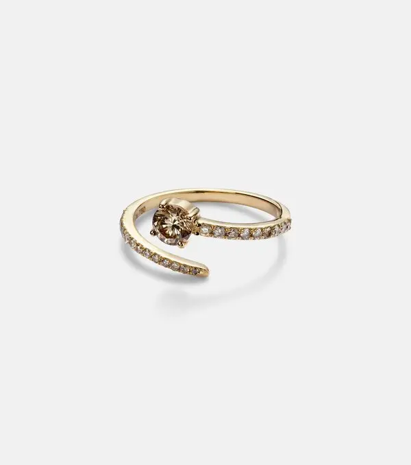 Ileana Makri 18kt Yellow Ring With Champagne Diamonds - Gold