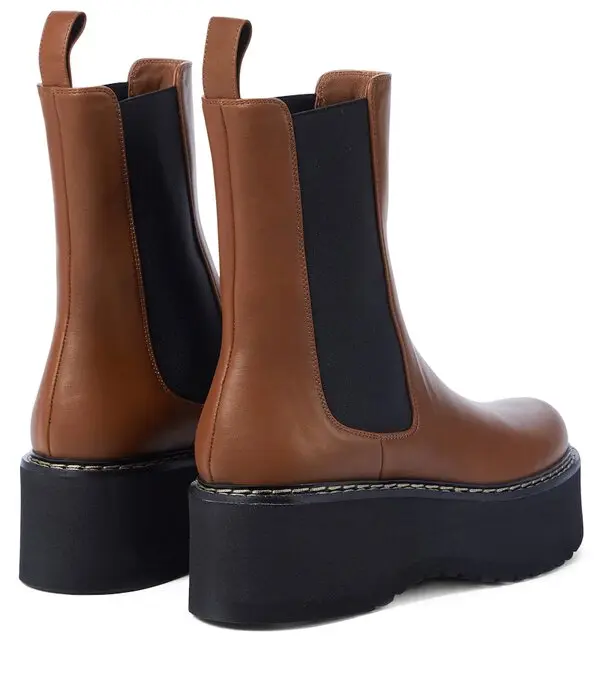 Paris Texas Leather Platform Chelsea Boots