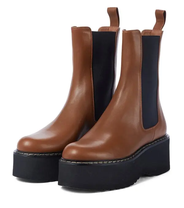 Paris Texas Leather Platform Chelsea Boots
