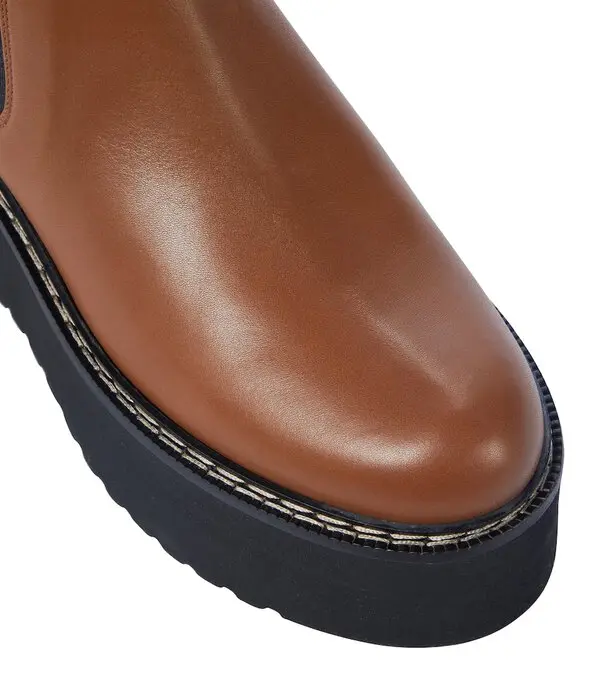 Paris Texas Leather Platform Chelsea Boots
