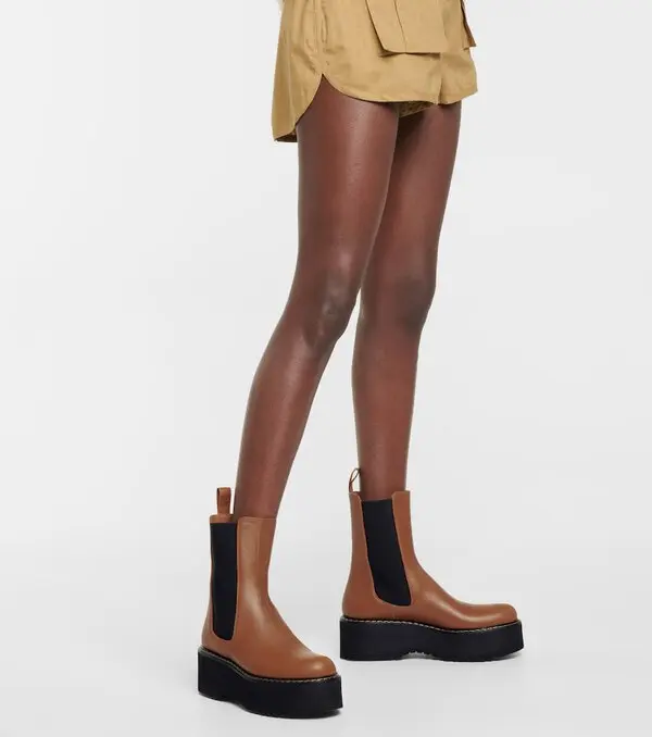 Paris Texas Leather Platform Chelsea Boots