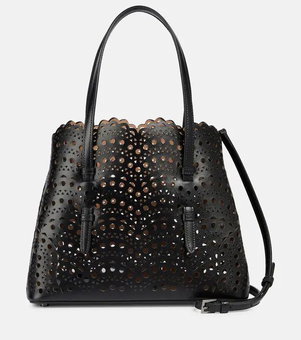Alaïa Mina 25 Vienne Wave Leather Top-handle Bag - Black